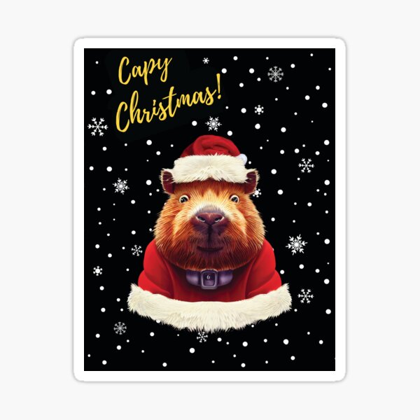"Capy Christmas - Capybara dressed as santa" Sticker for Sale by ...