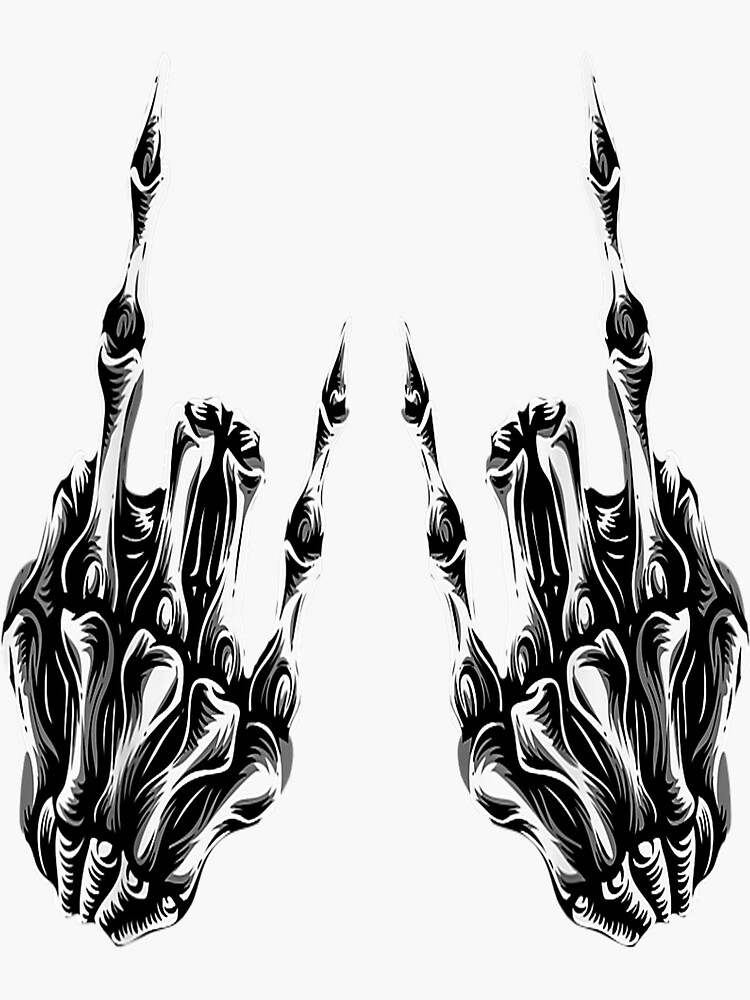 "Rock On Rock Star Skeleton Hands" Sticker for Sale by Sarah-Mattfeld ...