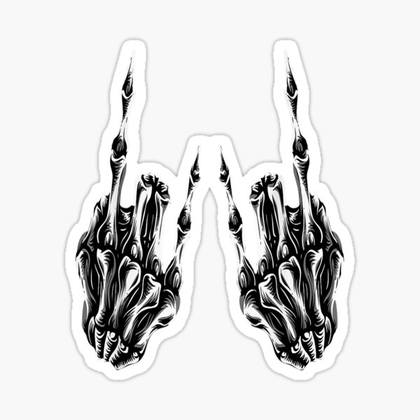 "Rock On Rock Star Skeleton Hands" Sticker for Sale by Sarah-Mattfeld ...