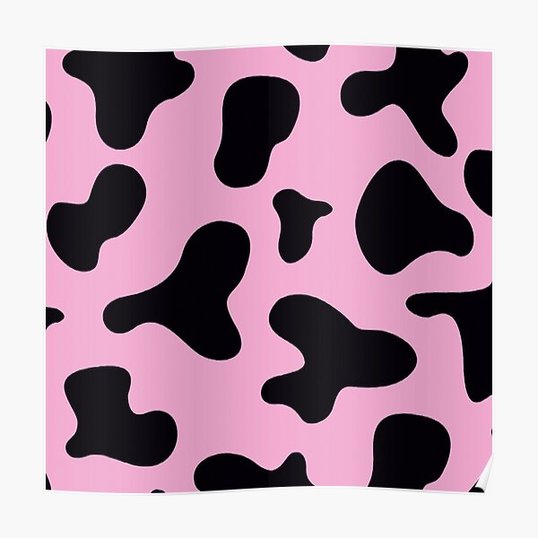 "Black Cow Print And Pink Background" Poster for Sale by AichaShopS ...
