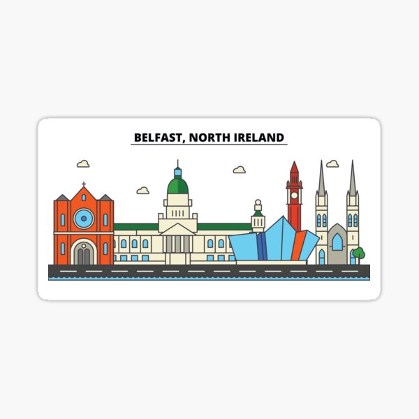 "Belfast, North Ireland City Skyline Design" Sticker for Sale by ...