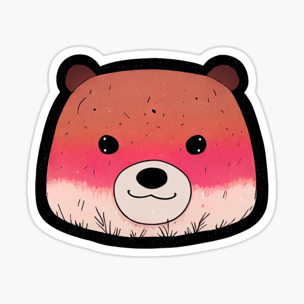 "Cool Pink Bear" Sticker for Sale by BoredArt101 | Redbubble