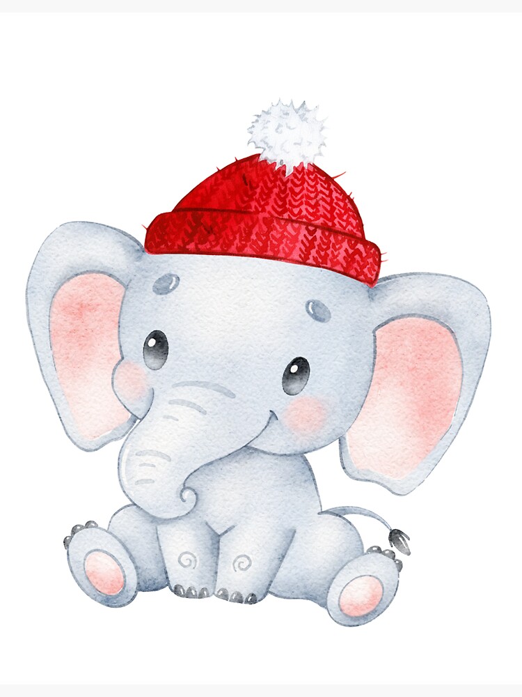 "Adorable Baby Elephant in Winter Hat " Sticker for Sale by ...