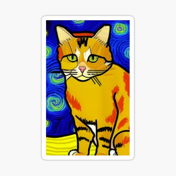 "Vincent van Mog (#36) Van Gogh cat [Create a set!]" Sticker for Sale ...