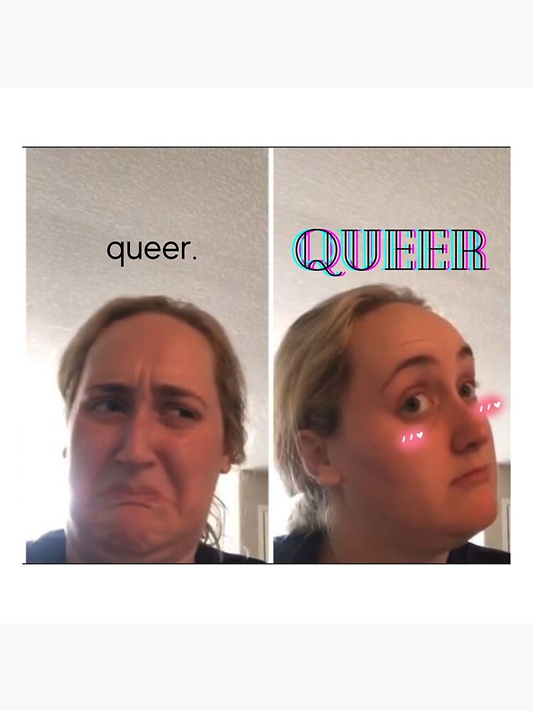 "queer vs QUEER kombucha girl meme pride gay lesbian" Poster for Sale ...