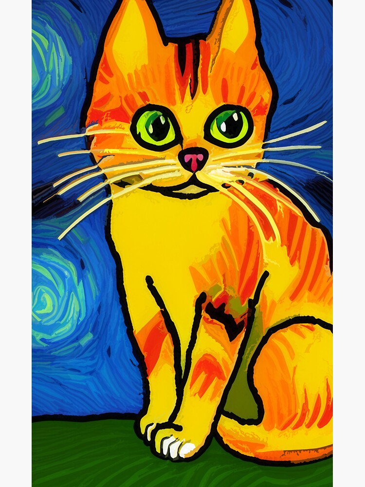 "Vincent van Mog (#40) Van Gogh cat [Create a set!]" Sticker for Sale ...