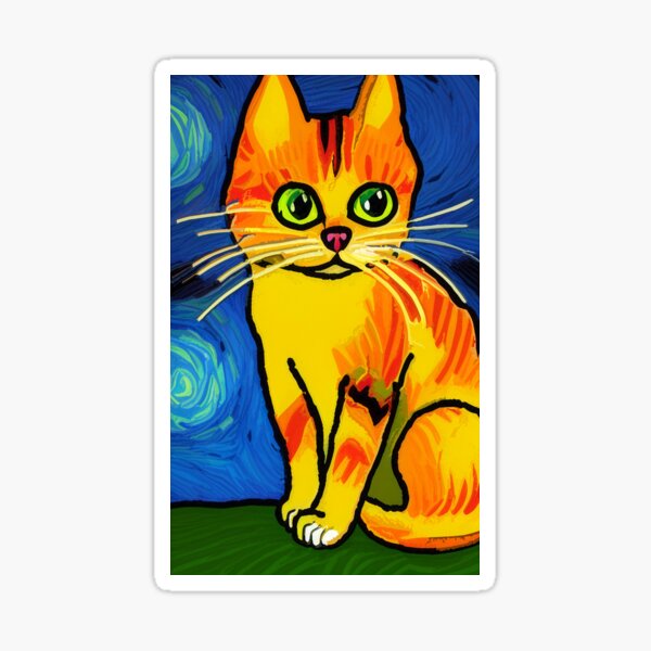 "Vincent van Mog (#40) Van Gogh cat [Create a set!]" Sticker for Sale ...
