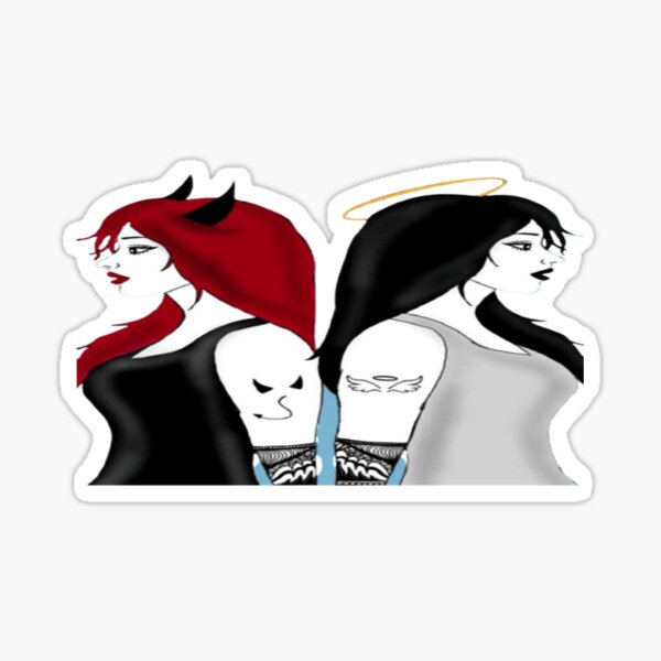 "Different girl twins " Sticker for Sale by BobbyMartiArt | Redbubble
