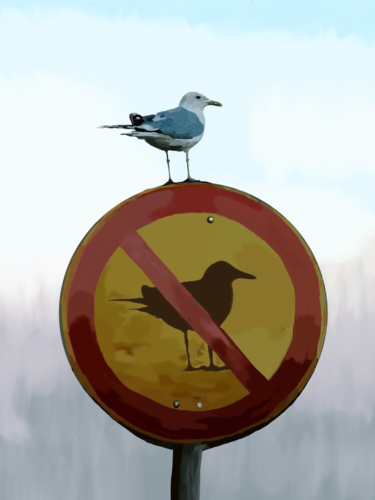 "Bird & Sign" Sticker for Sale by xyungchitto | Redbubble