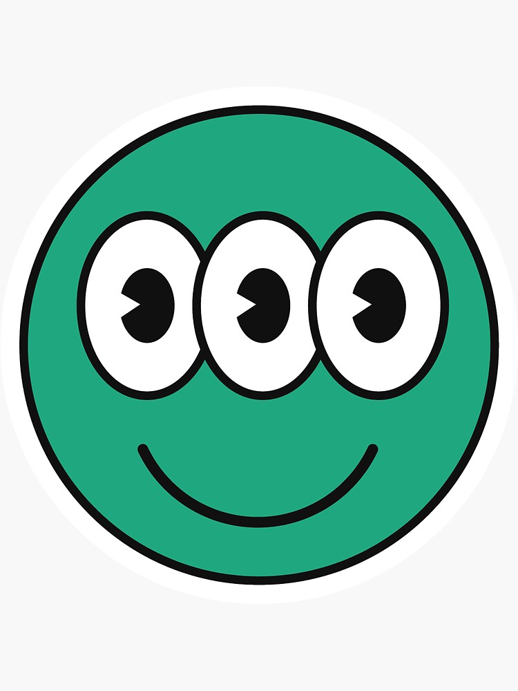 "Green smiley face" Sticker for Sale by ClueKeeper | Redbubble