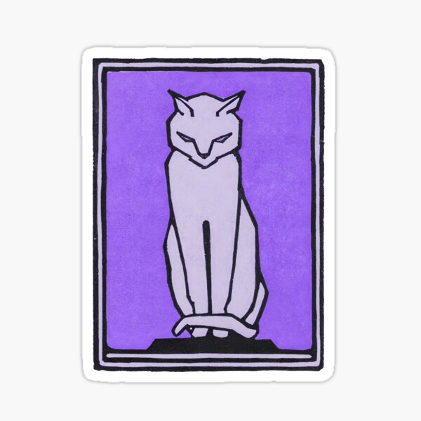 "Purple Mystic Sitting Cat" Sticker for Sale by Kyivite | Redbubble