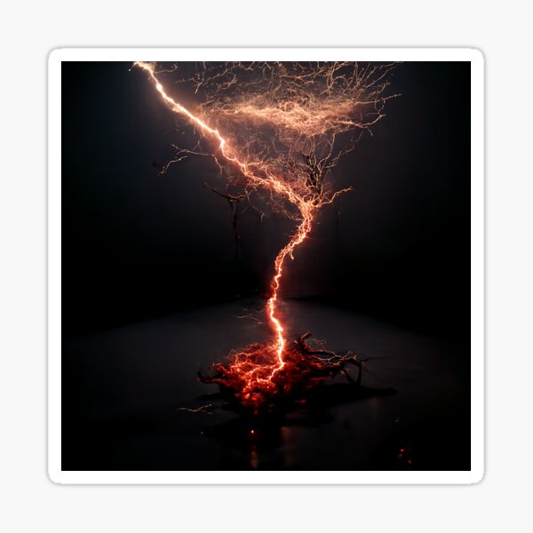 "Red Lightning" Sticker for Sale by Olivvier | Redbubble