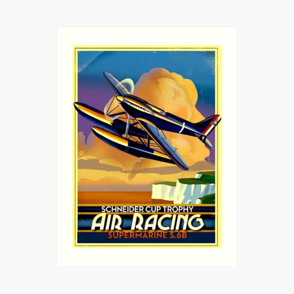 "AIR RACING : Vintage Schneider Cup Advertising Print" Art Print by ...