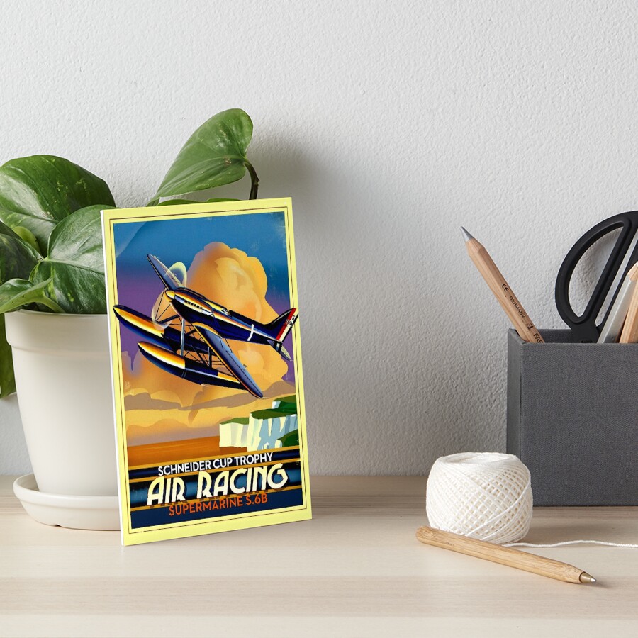 "AIR RACING : Vintage Schneider Cup Advertising Print" Art Board Print ...