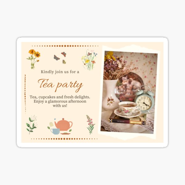 "Vintage invitation card " Sticker for Sale by AnnemarieArnu | Redbubble