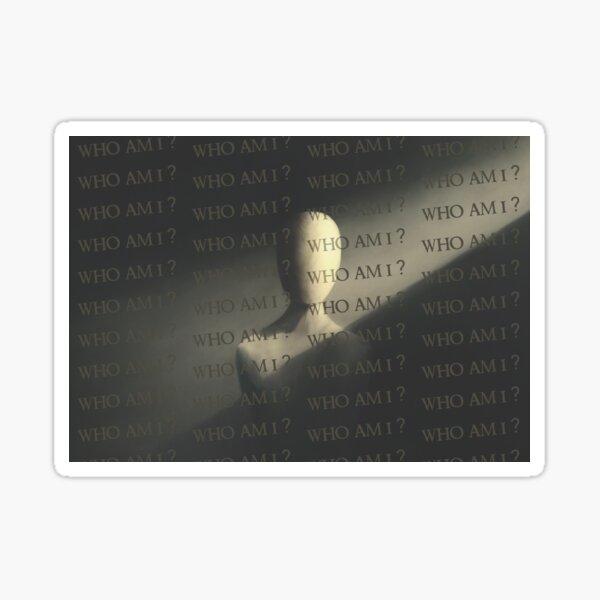 "WHO AM I?" Sticker for Sale by mesmerizing-art | Redbubble