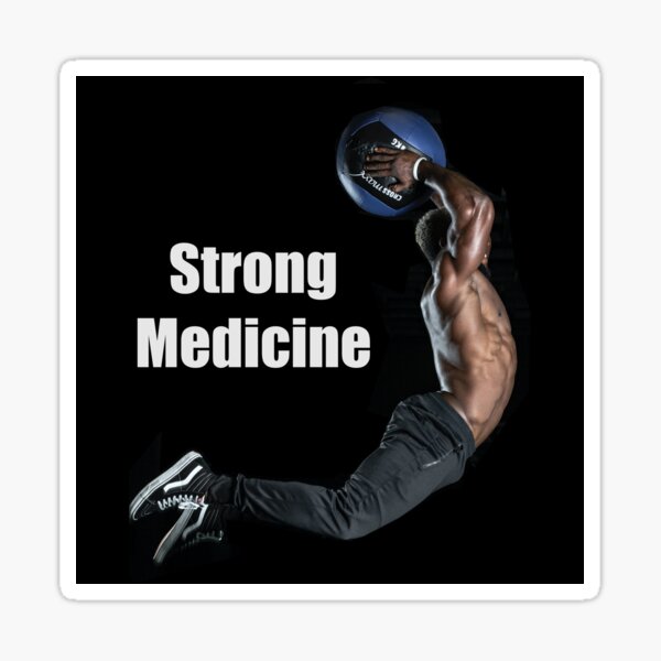 "Strong Medicine: A man jumping into the air with medicine ball ...