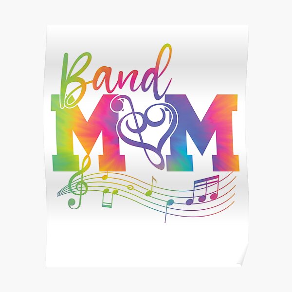 "Band Mom Tie Dye Music Notes " Poster for Sale by clothesy7 | Redbubble