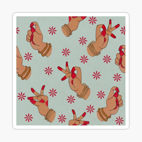 "Bharatanatyam mudras, Indian classical dance" Sticker for Sale by ...