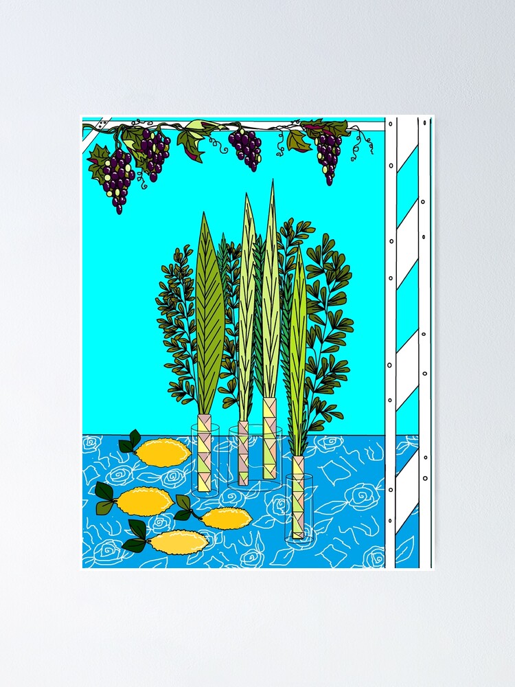 "A Sukkot, Lulav and Estrog, Celebration" Poster for Sale by judysnyder ...