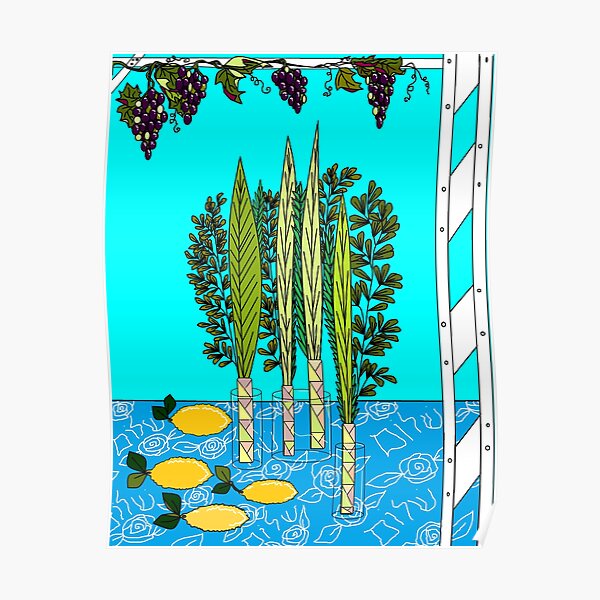 "A Sukkot, Lulav and Estrog, Celebration" Poster for Sale by judysnyder ...