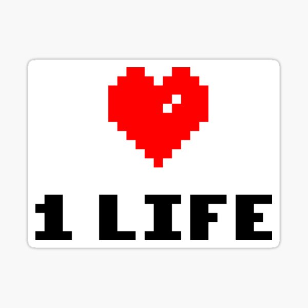 "One Life Pixel Heart Love" Sticker for Sale by Pixelstar95 | Redbubble