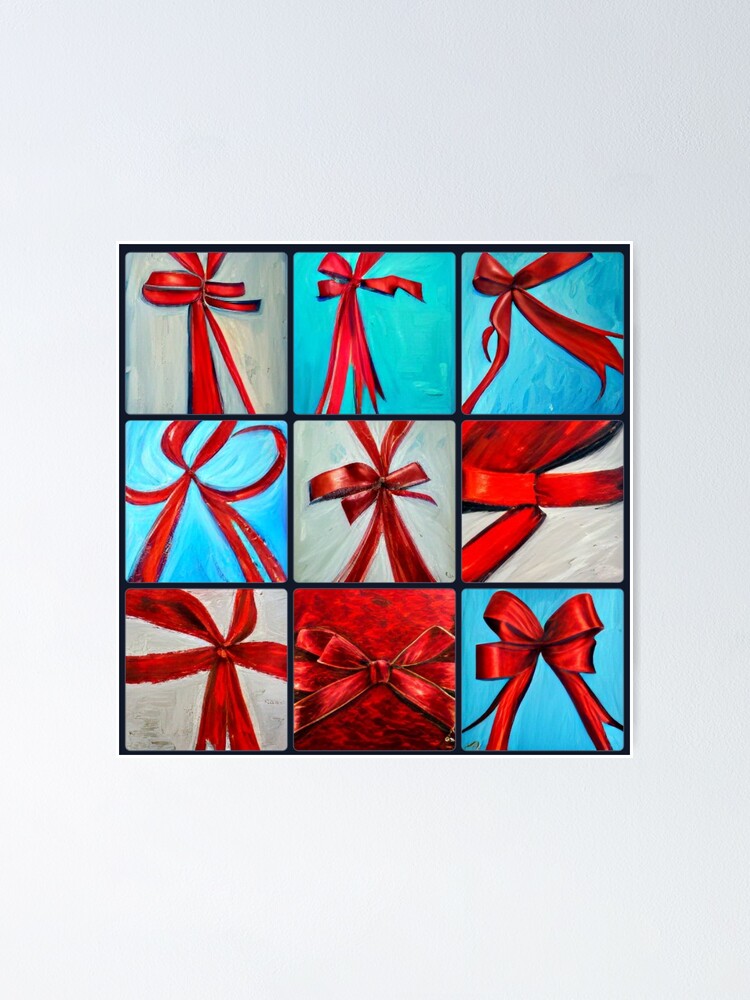 "Red Ribbons Pack" Poster for Sale by CinderPress | Redbubble