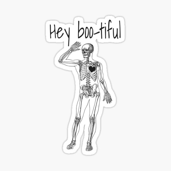 "Halloween picture. Skeleton art. Hey Boo-tiful. Cute halloween pun ...