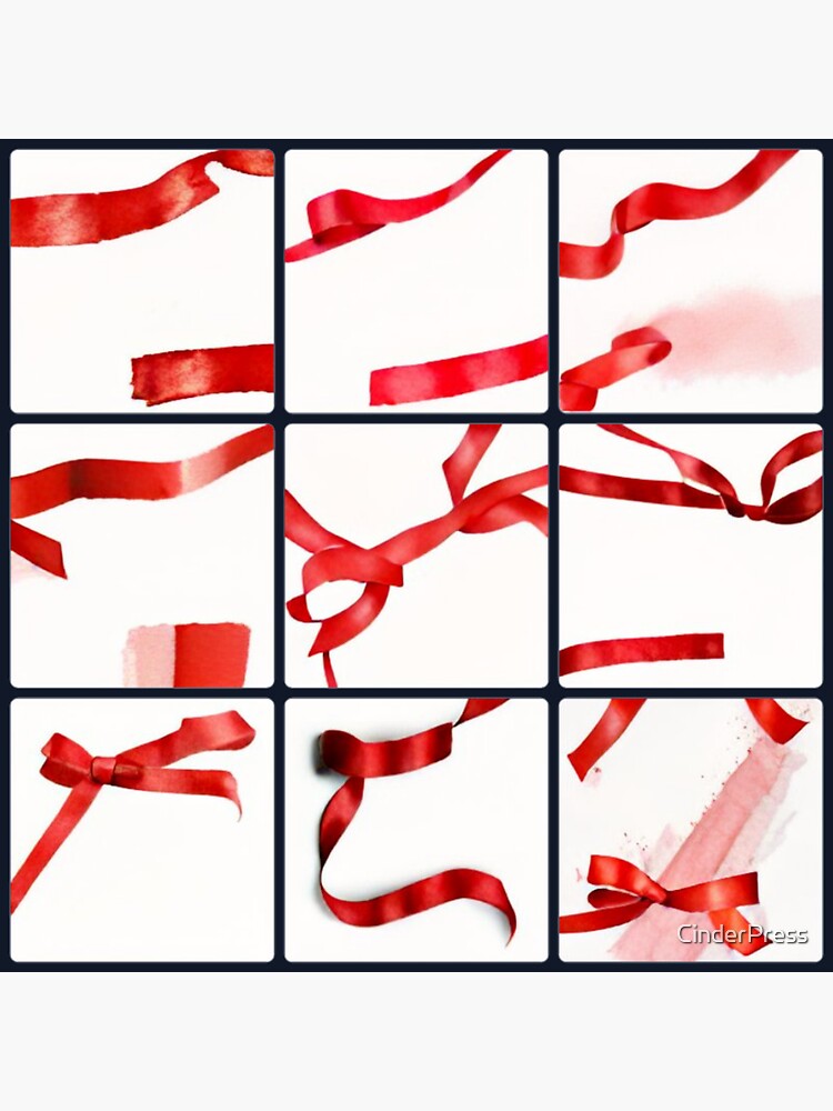 "Red Ribbons Pack" Sticker for Sale by CinderPress | Redbubble