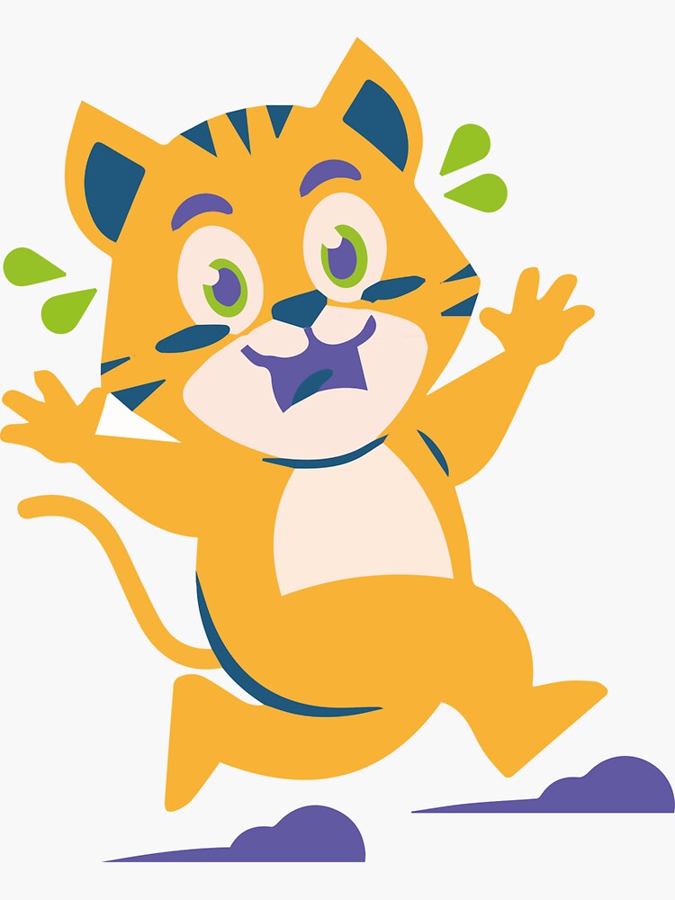 "Cute Kitten animal with interactions like " panic "" Sticker for Sale ...