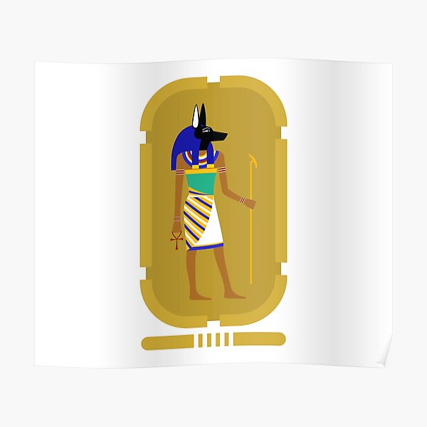 "Anubis Egyptian God On Gold Cartouche" Poster for Sale by ...