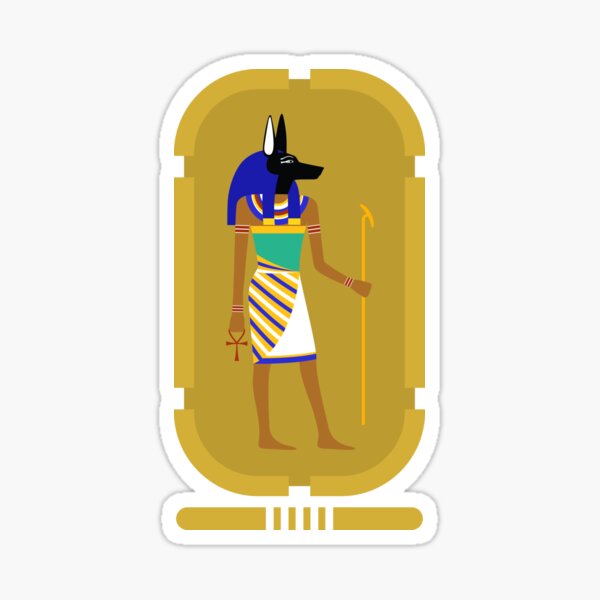 "Anubis Egyptian God On Gold Cartouche" Sticker for Sale by ...