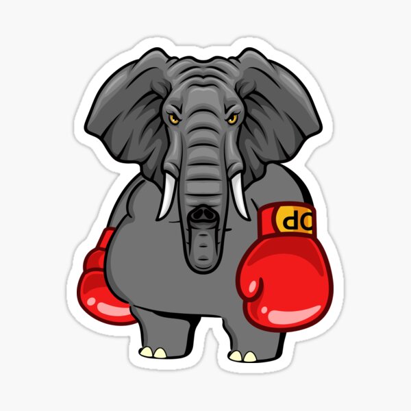"Elephant Boxer" Sticker for Sale by americancheez | Redbubble