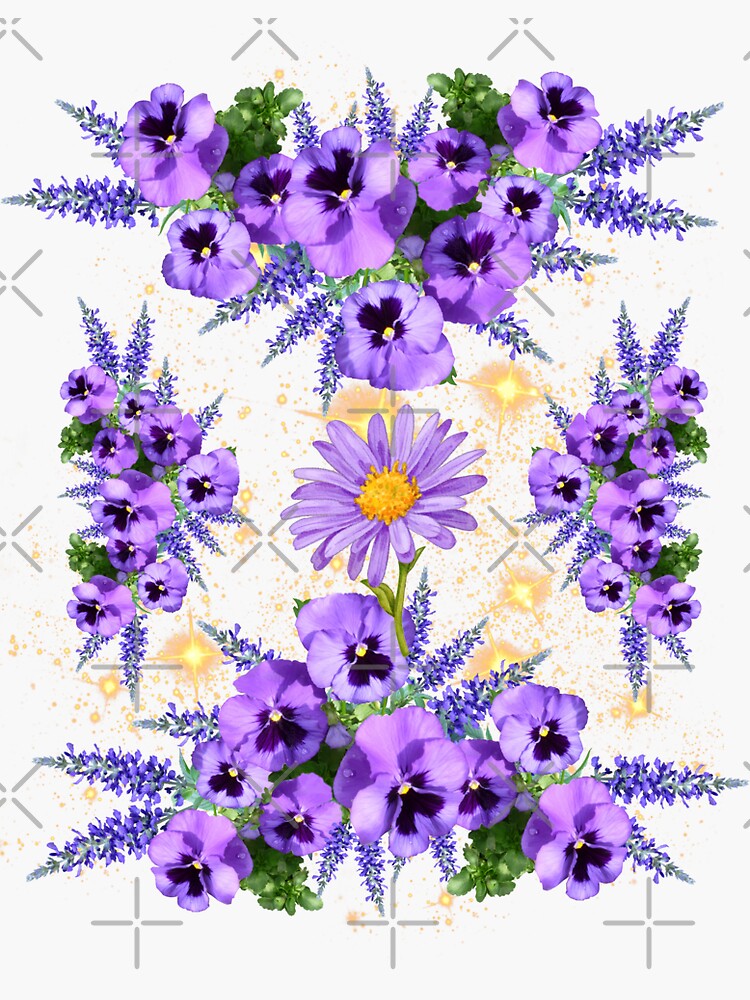 "Beautiful Purple Flowers" Sticker for Sale by The Love Quill | Redbubble