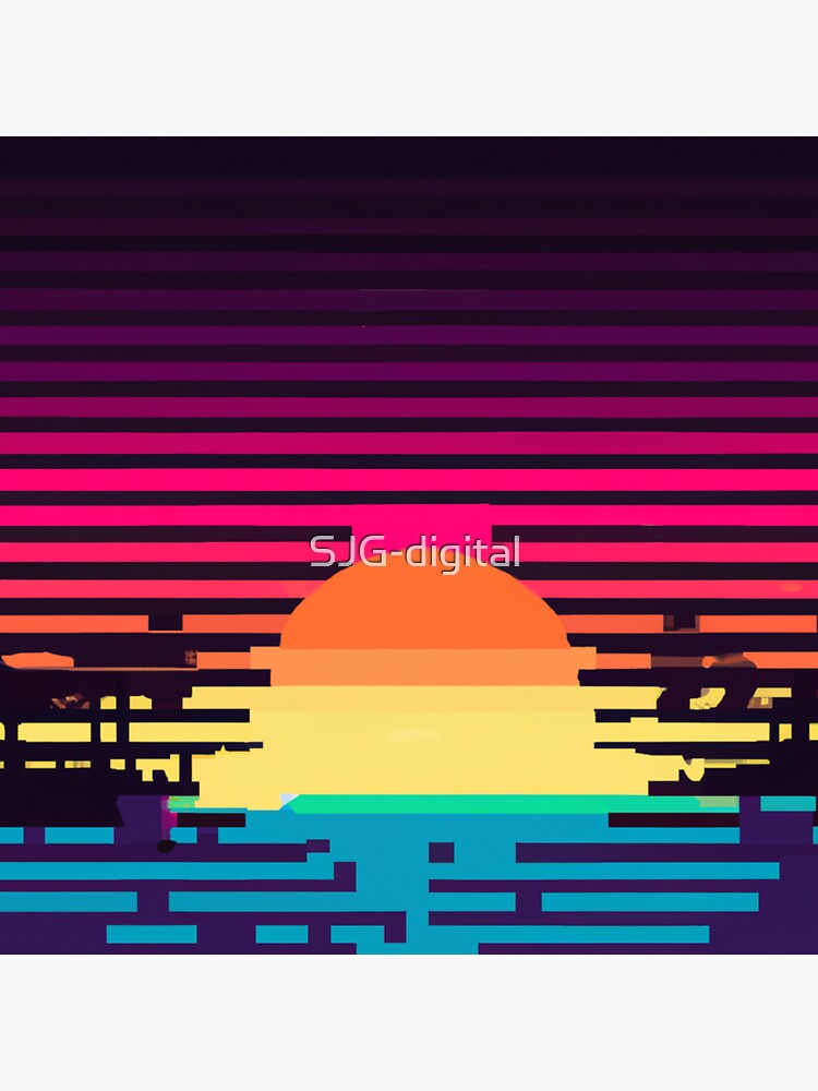 "Pixelated sunset" Sticker for Sale by SJG-digital | Redbubble
