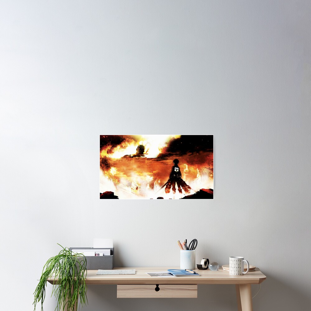 "Aot Fire slash" Poster for Sale by dianeedmon | Redbubble
