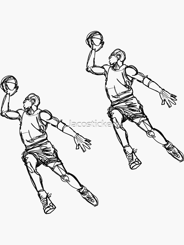 "Basketball gesture drawing sketch playing game basket player athlete ...