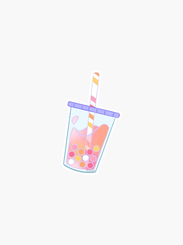 "Sunset Boba" Sticker for Sale by FoxtheOwlcat | Redbubble