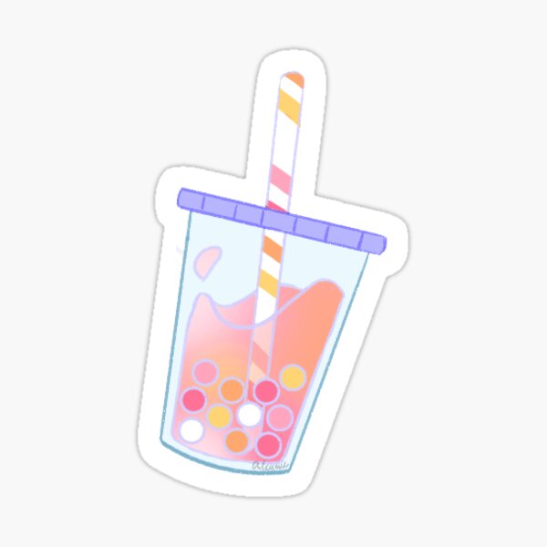 "Sunset Boba" Sticker for Sale by FoxtheOwlcat | Redbubble