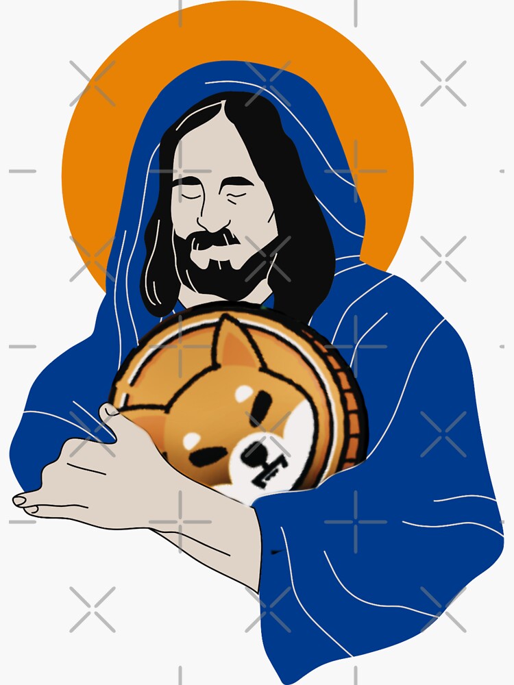 "Jesus loves Crypto Shiba Inu" Sticker for Sale by Crypmetal | Redbubble
