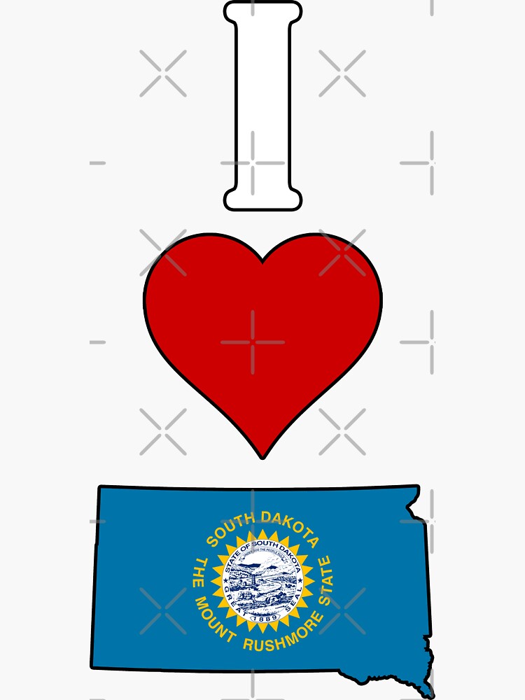 "I Love South Dakota Vertical I Heart South Dakota State Flag Map ...