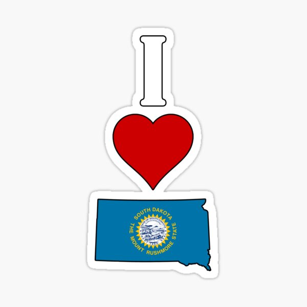"I Love South Dakota Vertical I Heart South Dakota State Flag Map ...