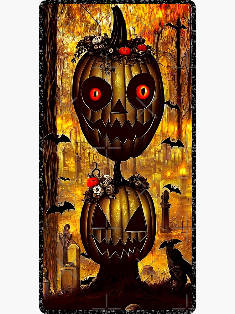 "Halloween - Spooky Jack O lantern Totem" Sticker for Sale by ...