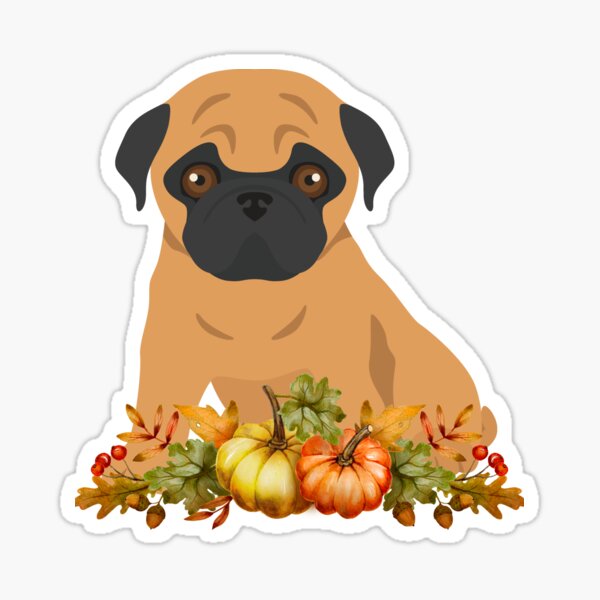 "Pug Thanksgiving Wreath - Happy Thanksgiving Pug - Autumn Wreath Fall ...
