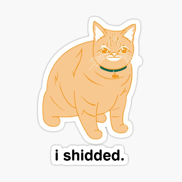"I Shidded Cat" Sticker for Sale by big12tee | Redbubble