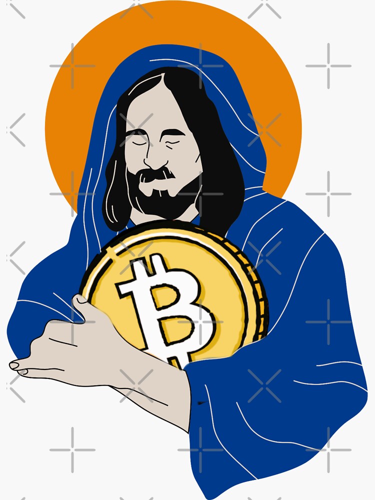 "Jesus loves Bitcoin" Sticker for Sale by Crypmetal | Redbubble