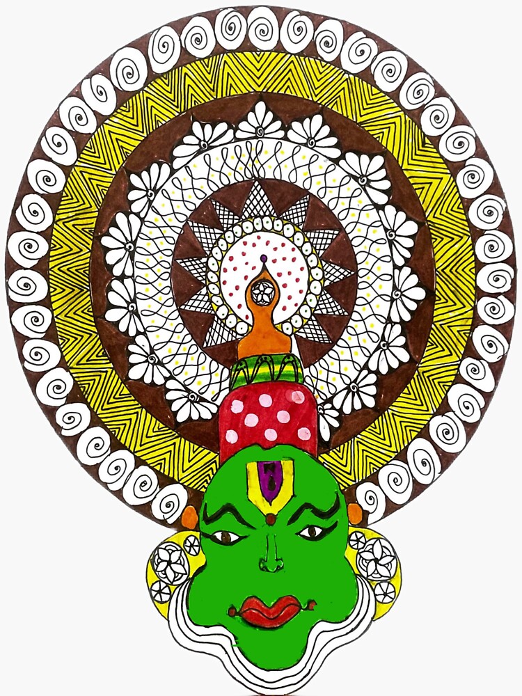 "Kathakali Mandala" Sticker for Sale by HargunBhatia | Redbubble