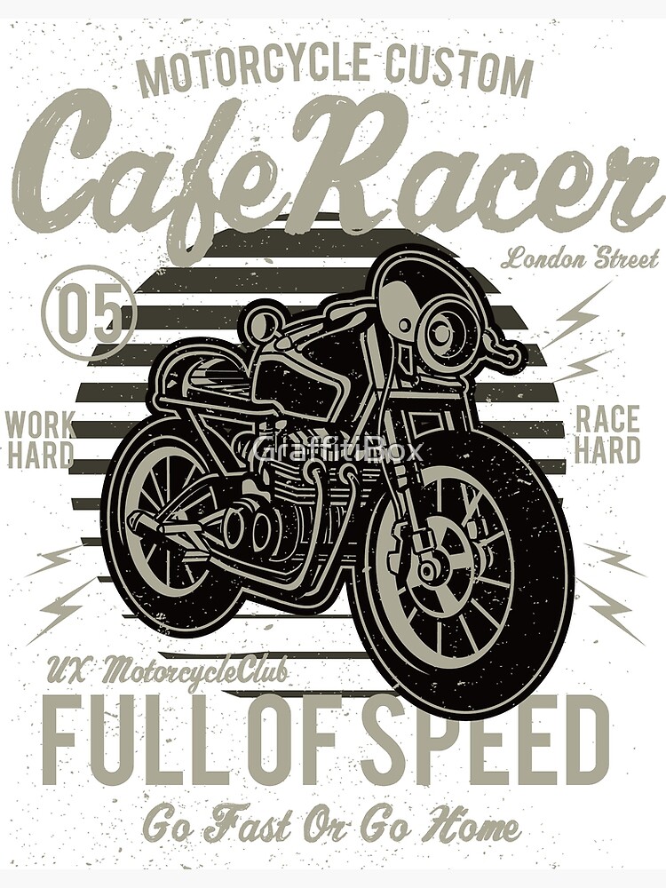 "Cafe Racer" Poster by GraffitiBox | Redbubble