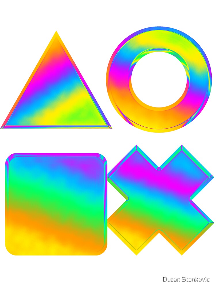 "Rainbow Playstation Logos" Sticker for Sale by GreenCREW | Redbubble