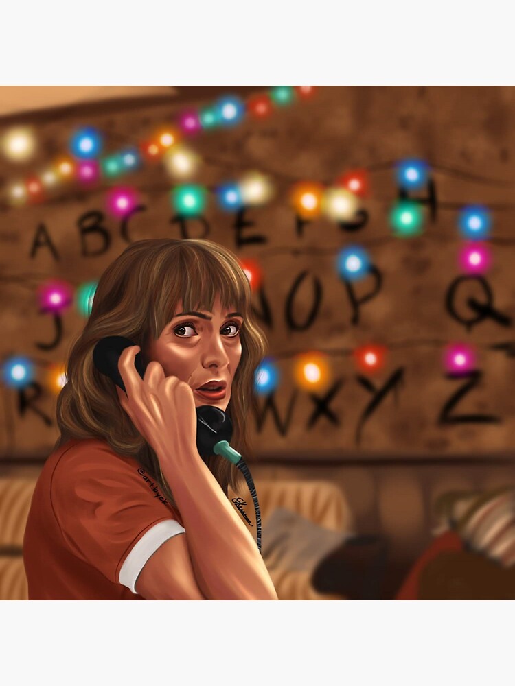 "Joyce Byers fanart" Sticker for Sale by ituno-art-by-ek | Redbubble